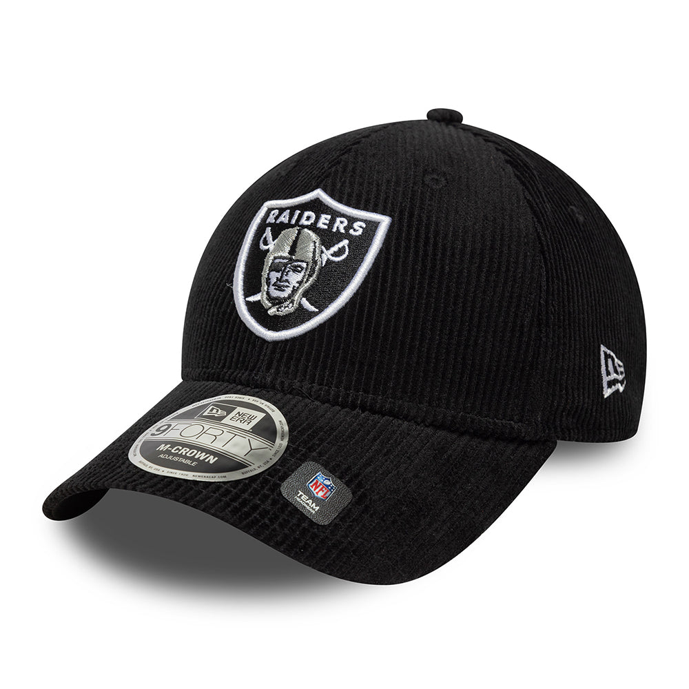 New Era 9FORTY M-Crown Las Vegas Raiders Baseball Cap - NFL Cord - Bla ...