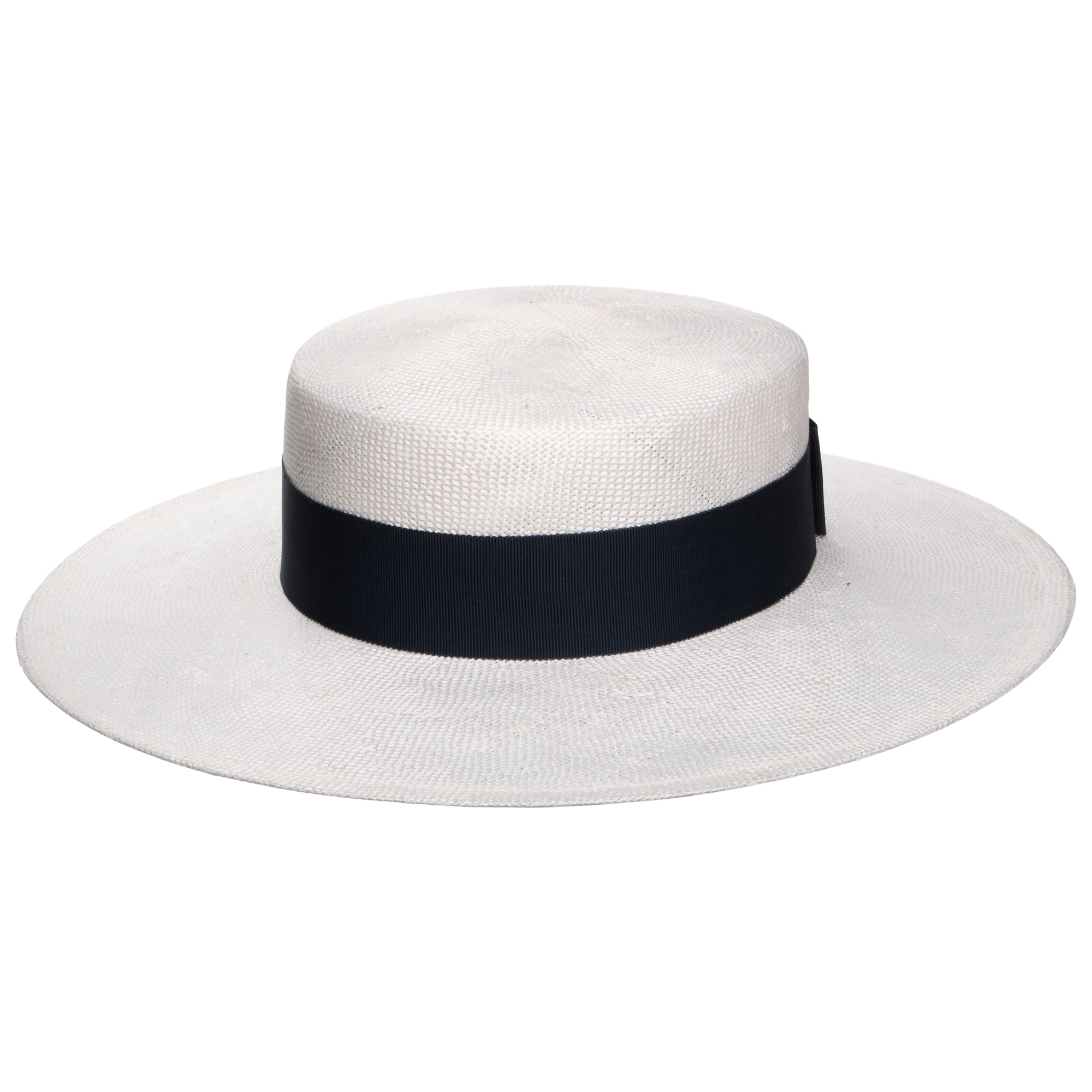 Whiteley Hats Audrey Boater Hat - White-Navy – Village Hats