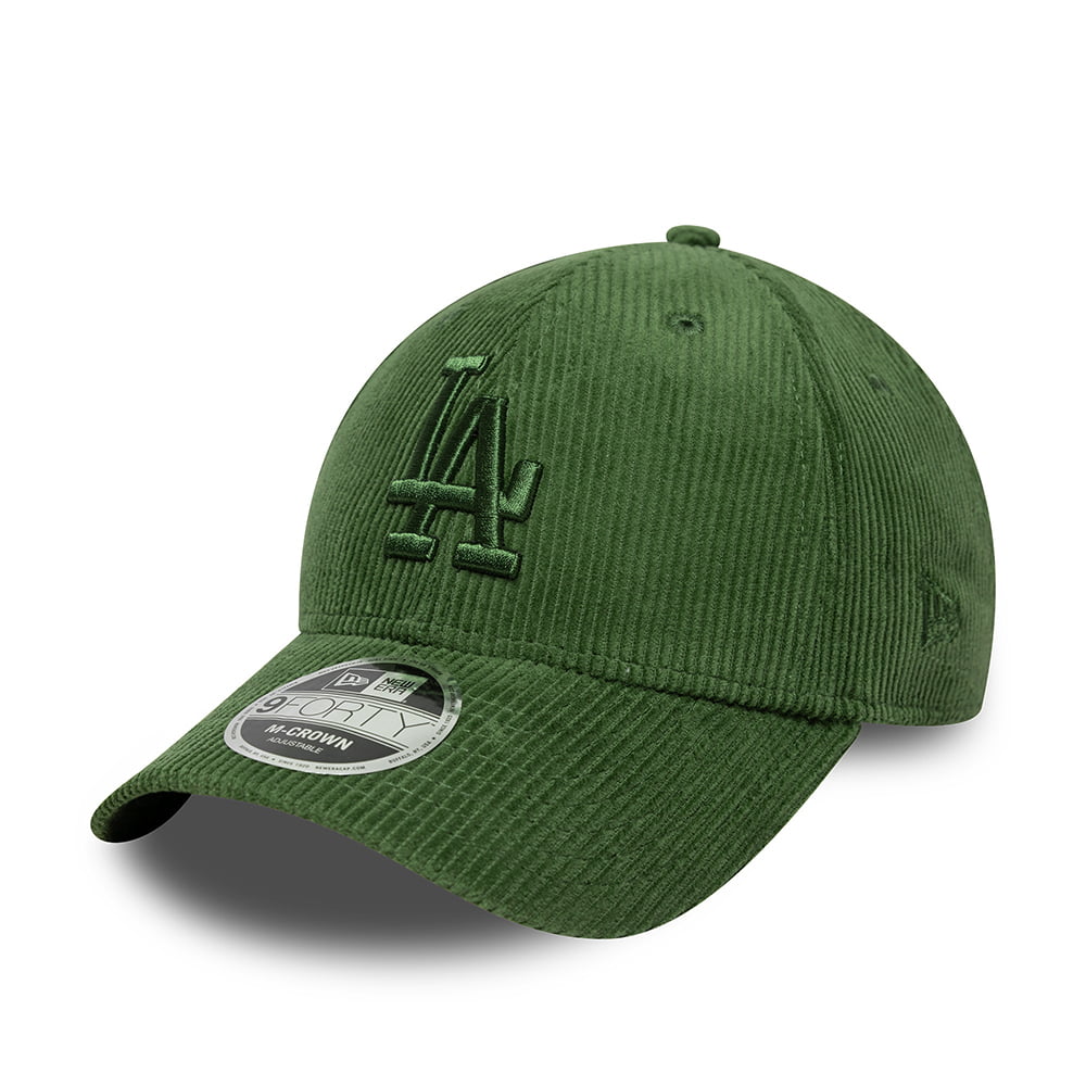 New Era 9FORTY M-Crown L.A. Dodgers Baseball Cap - MLB Cord - Moss ...