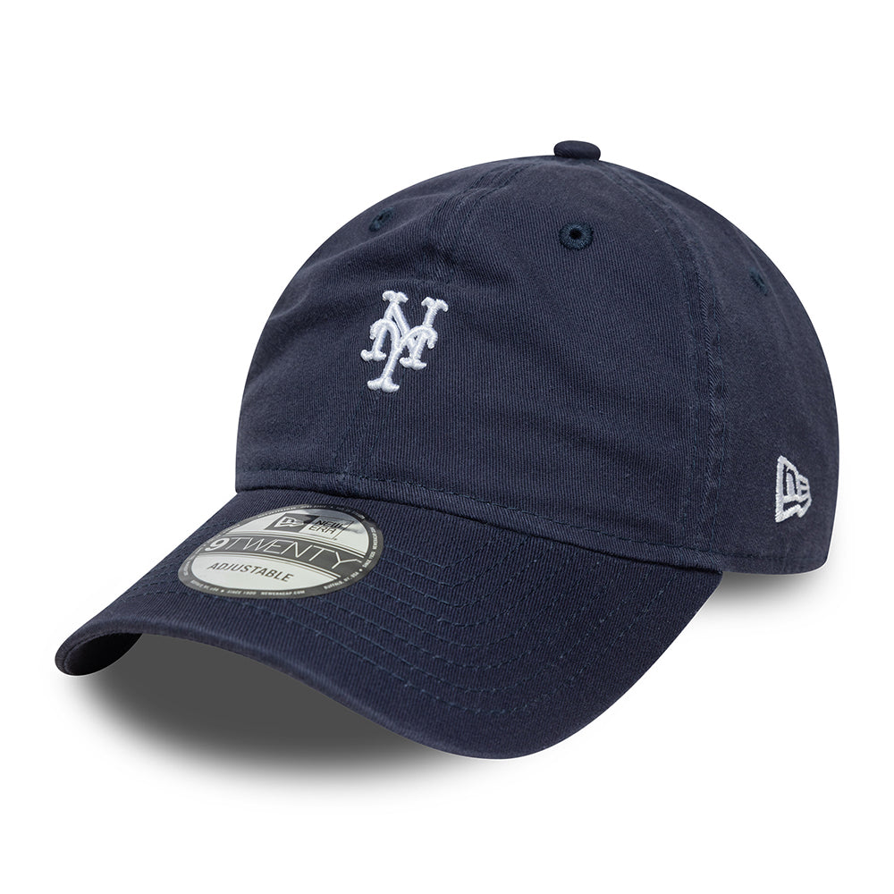 New Era 9TWENTY New York Mets Baseball Cap - MLB Mini Washed - Navy-Wh ...
