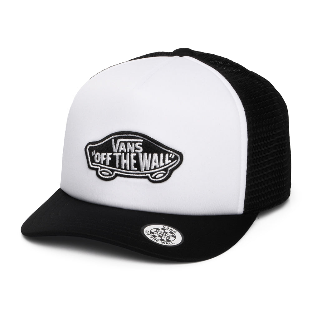 Vans Hats Kids Classic Patch Curved Brim Trucker Cap - White-Black ...